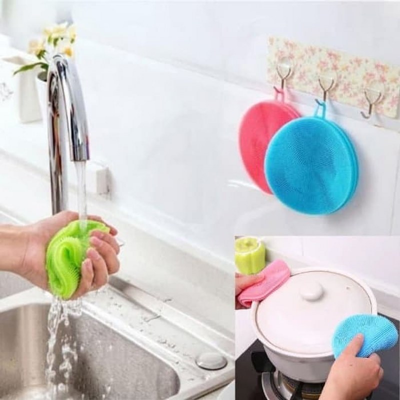 3Pcs Silicone Cleaning Brushes Soft Silicone Scouring Pad – Elite Shop Pk